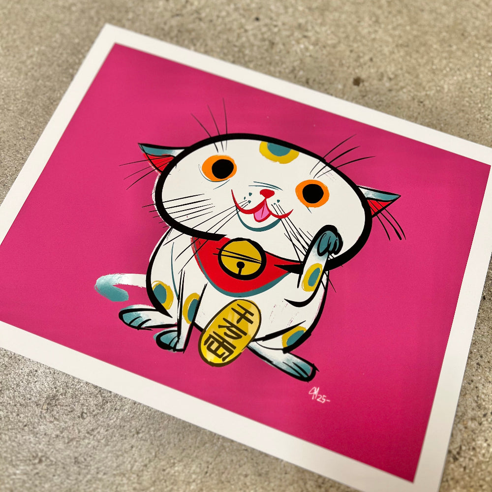 Chris Mitchell - Get Lucky - Art Print - Maneki Neko Exhibition – Q POP